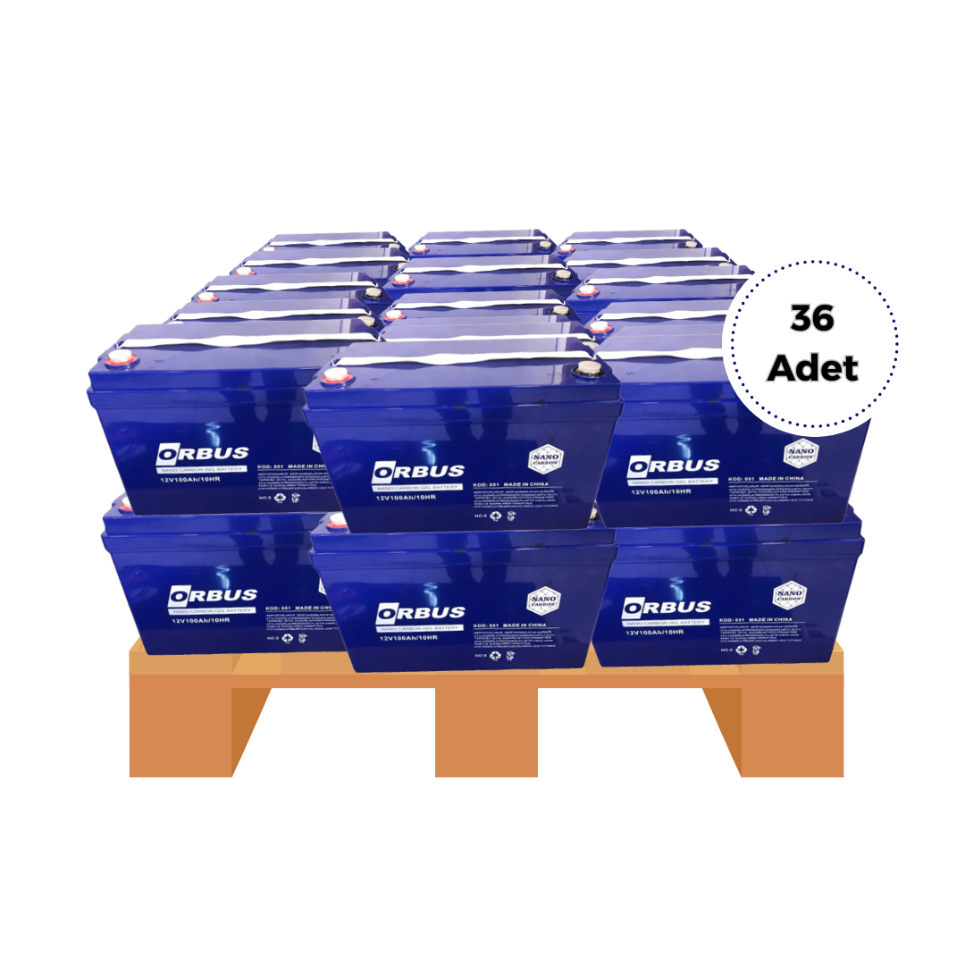1 Palet Orbus 100/150/200 Amper Jel Akü 150 Amper 24 Adet - Hilal Solar